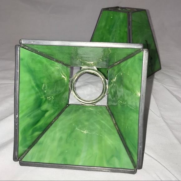 Accents | 2 Small Green Stained Glass Lamp Shades | Poshmark